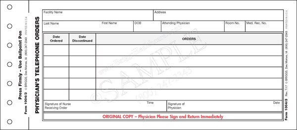 Telephone Orders 3-part Carbonless