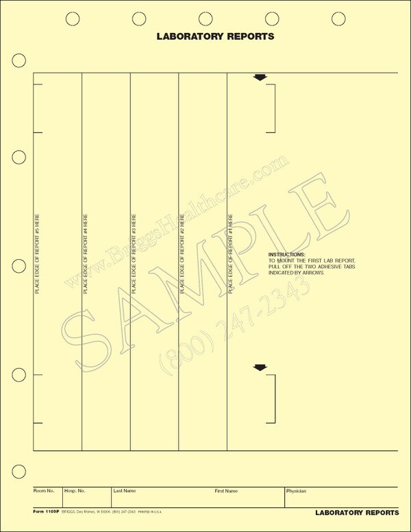 Laboratory Reports Mount Sheet