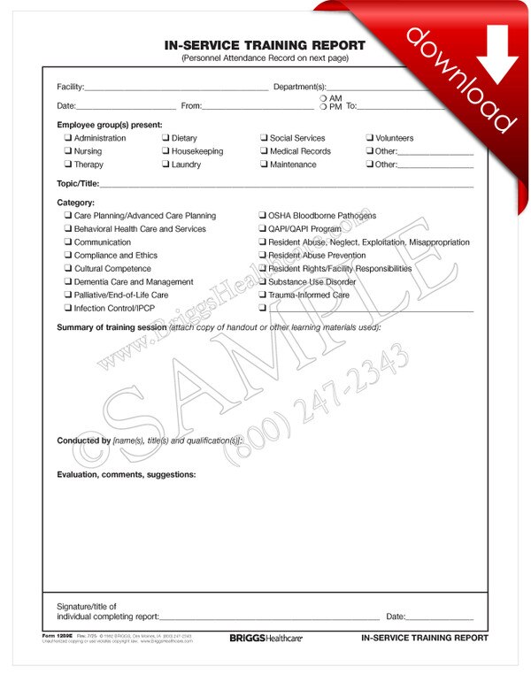 In-Service Training Report - DIGITAL FORM