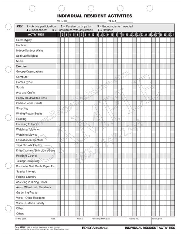 Individual Resident Activities