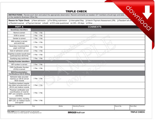 Triple Check - DIGITAL FORM