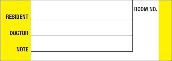 Spine ID Insert Card - 2-1/2" x 3-1/2" - Resident - Yellow