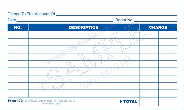 Central Supply Purchasing Charge Slip Form 172