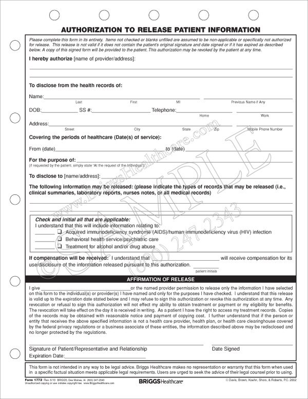 Authorization to Release Patient Information