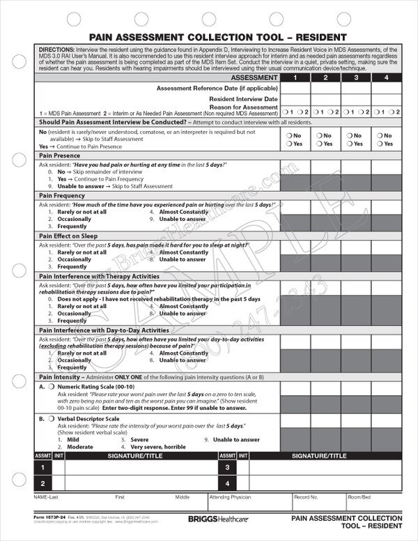 Pain Assessment Collection Tool - Resident