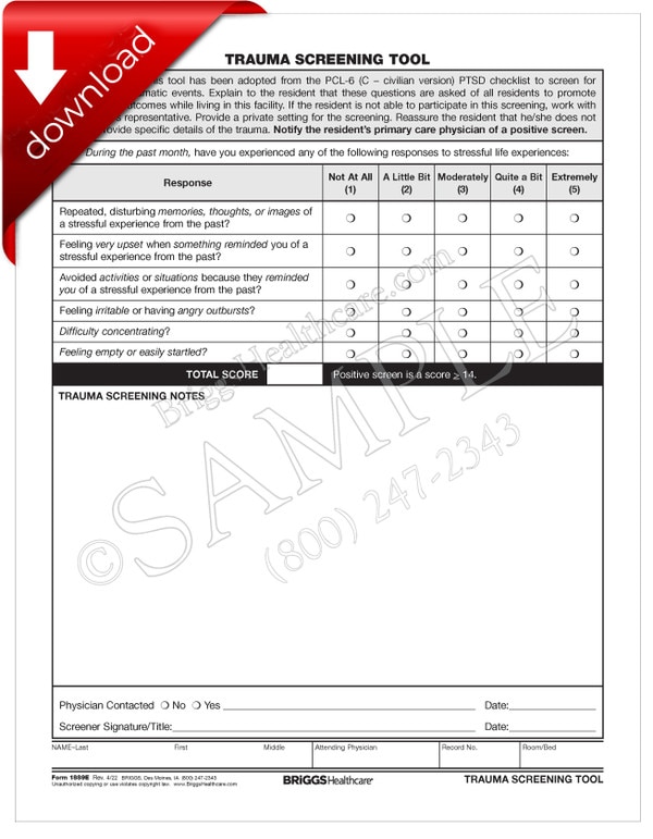 Trauma Screening Tool - DIGITAL FORM