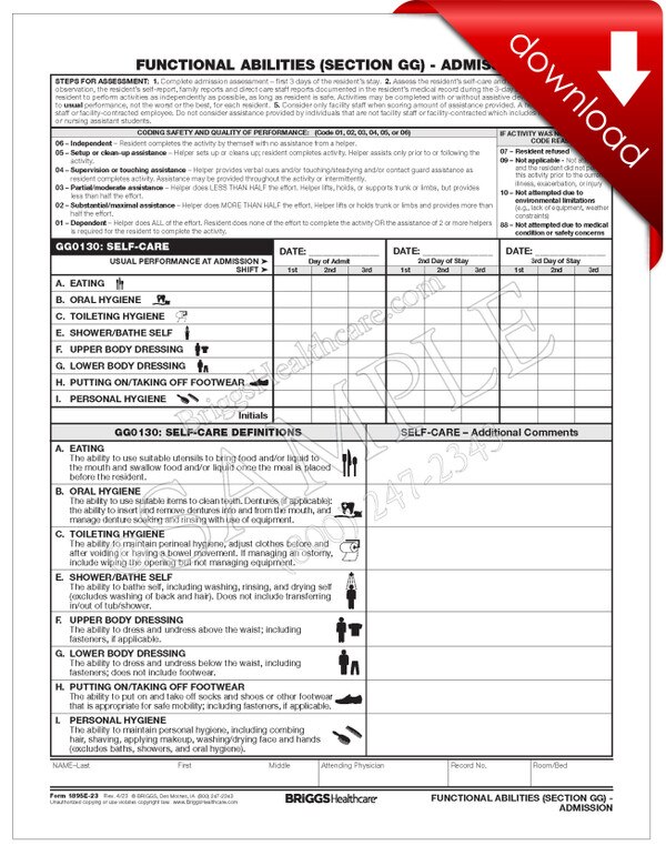 Functional Abilities (Section GG) Admission - DIGITAL FORM