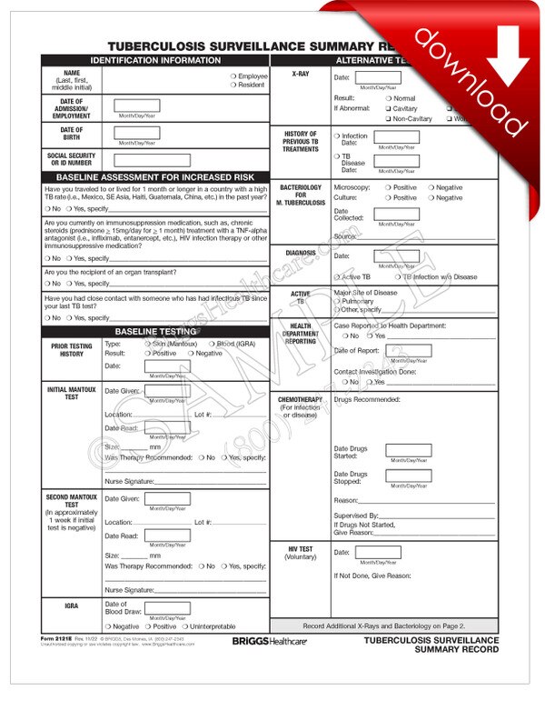 Tuberculosis Surveillance Summary Record – DIGITAL FORM