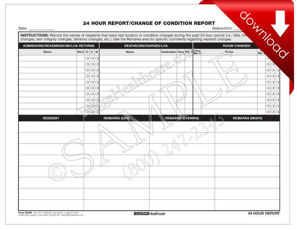 24 Hour Report/Change of Condition Report – DIGITAL FORM