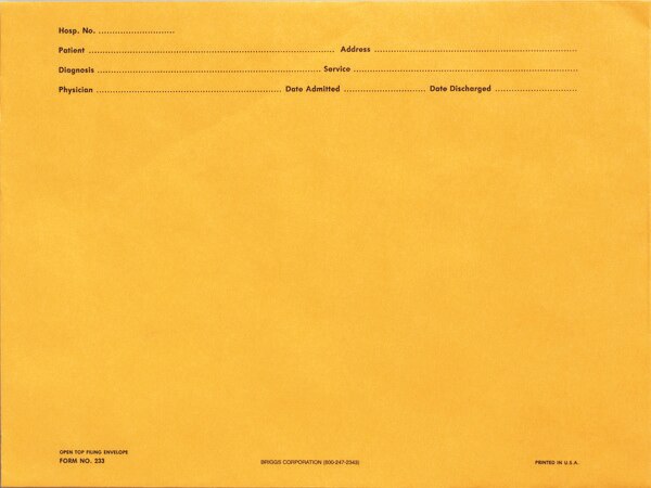 Patient Filing Envelope - Printed