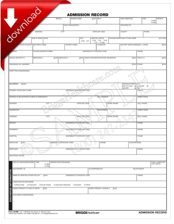 Admission Record - DIGITAL FORM