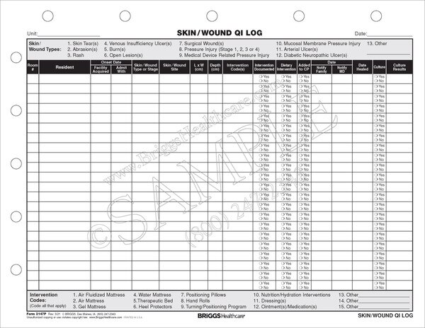 Skin/Wound QI Log