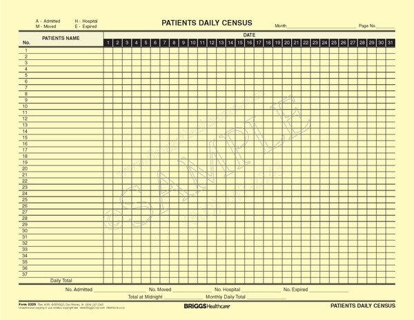 Patients Daily Census Form