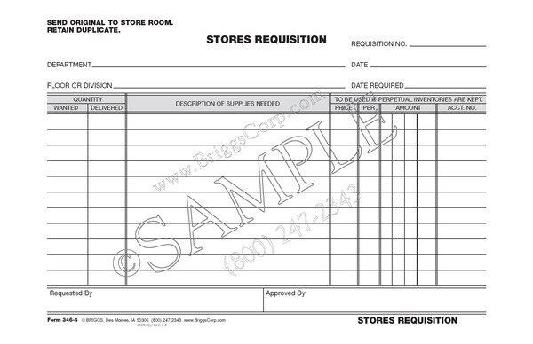 Stores Requisition Form