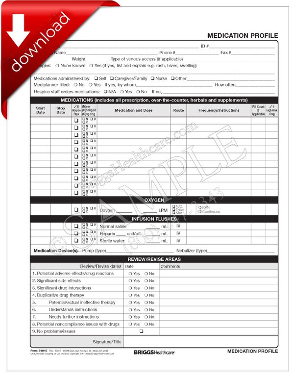 Medication Profile - DIGITAL FORM