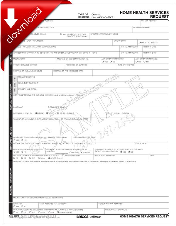 Home Health Services Request - DIGITAL FORM