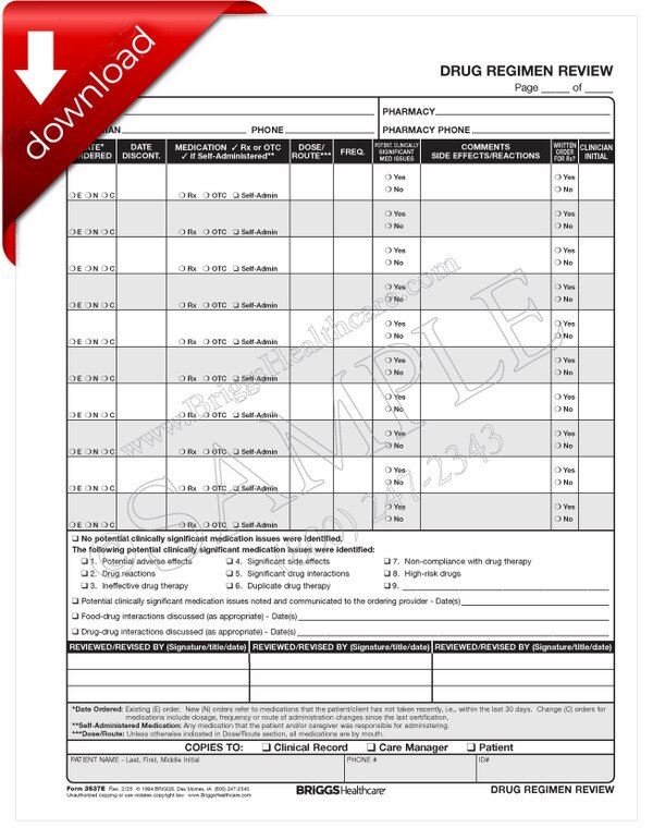 Drug Regimen Review - DIGITAL FORM