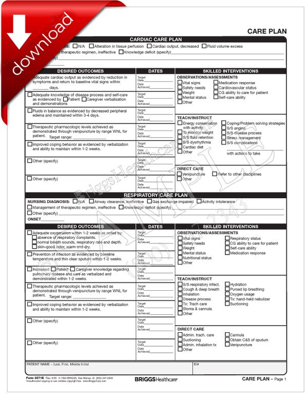 Care Plan (Home Health) - DIGITAL FORM
