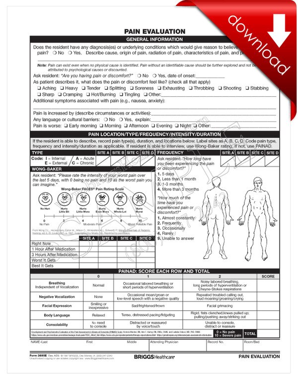 Pain Evaluation - DIGITAL FORM