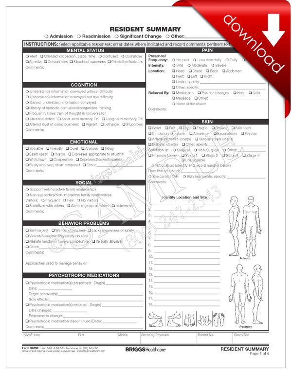 Resident Summary - DIGITAL FORM