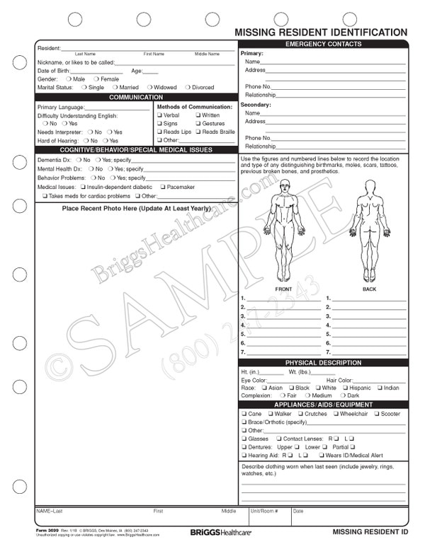 Missing Resident Identification Form