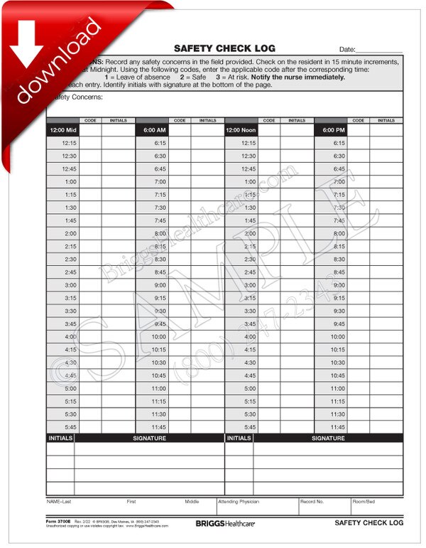 Safety Check Log - DIGITAL FORM