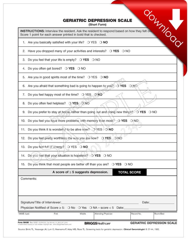 Geriatric Depression Scale (Short Form)