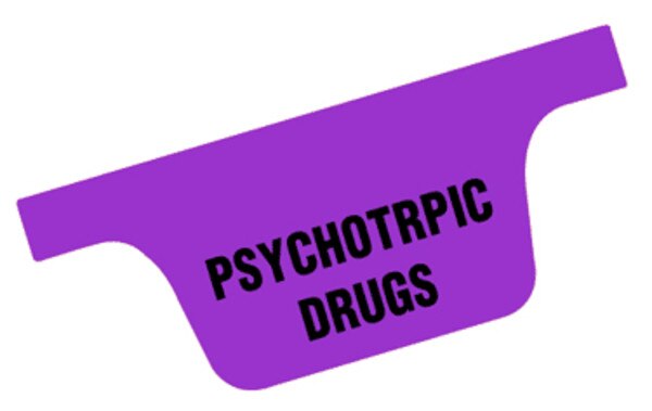 Chart Divider Tab - Psychotropic Drugs - Tyvek - Side