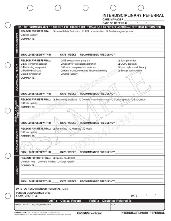 Interdisciplinary Referrals