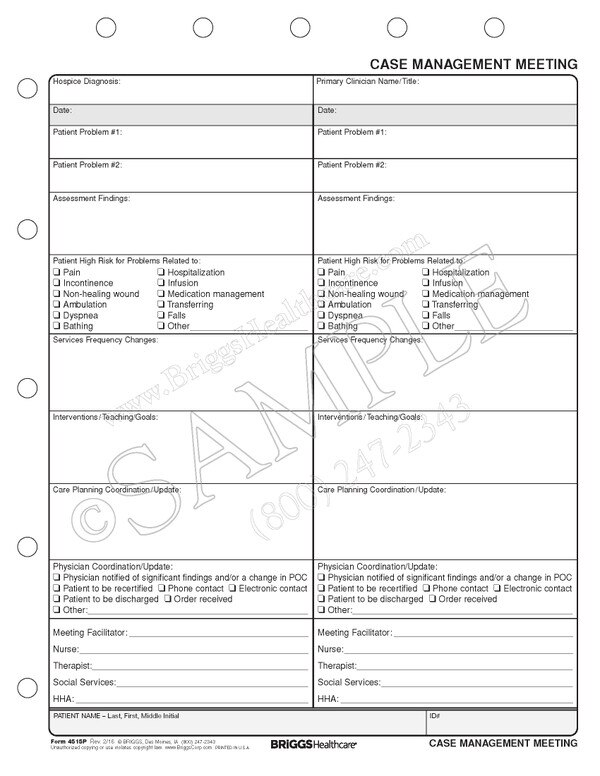 Case Management Meeting Notes