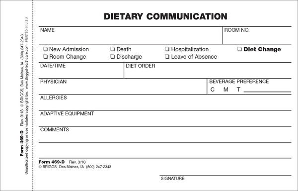 Dietary Communication - Comb-Bound Book