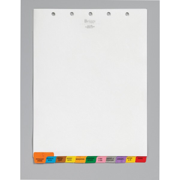 Chart Divider Set - Tyvek - Hospital - 11 Tabs Bottom - CLOSEOUT ITEM