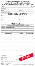 File of Life Packet and Insert Card