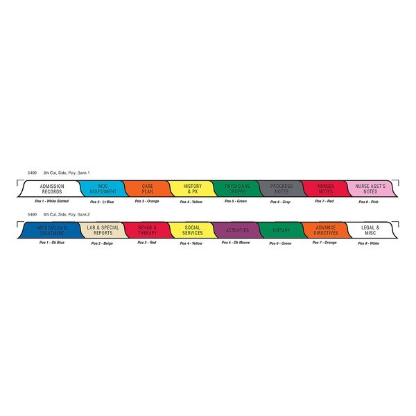 Chart Divider Set - Poly - Long-Term Care - 16 Tabs Side