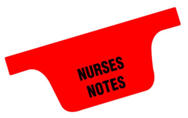 Chart Divider Tab - Nurses Notes - Poly - Side