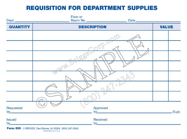 Requisition for Department Supplies Form