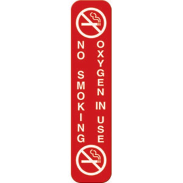 Magnetic Sign - No Smoking Oxygen In Use - 2" x 9"