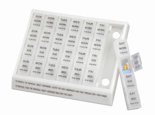 HealthSmart® Weekly Pill Organizer Medication Planner