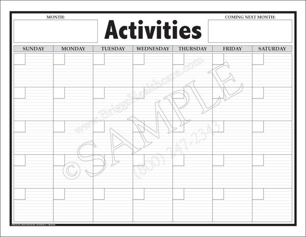 Activities Wall Calendar - 39" x 27"