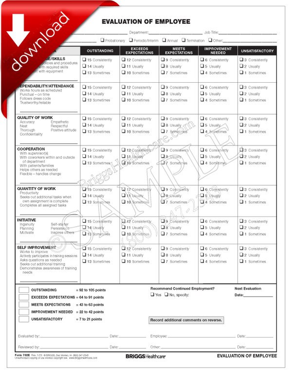 Evaluation of Employee - DIGITAL FORM