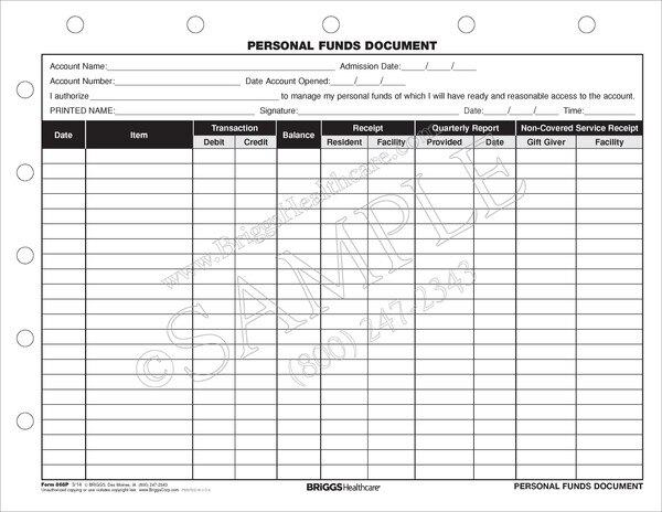 Personal Funds Document