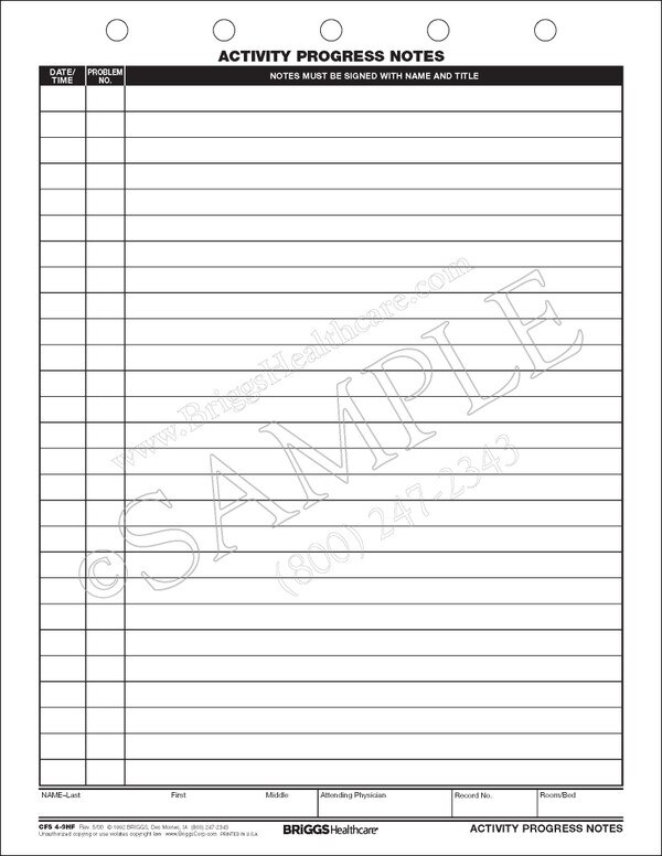 Activity Progress Notes