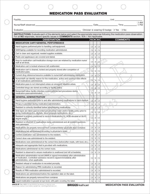 Medication Pass Evaluation