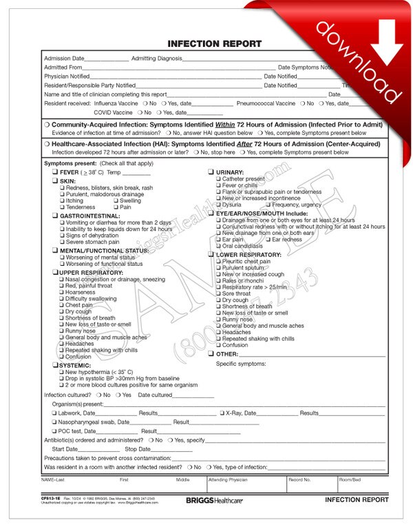 Infection Report - DIGITAL FORM