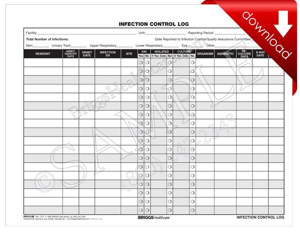 Infection Control Log - DIGITAL FORM