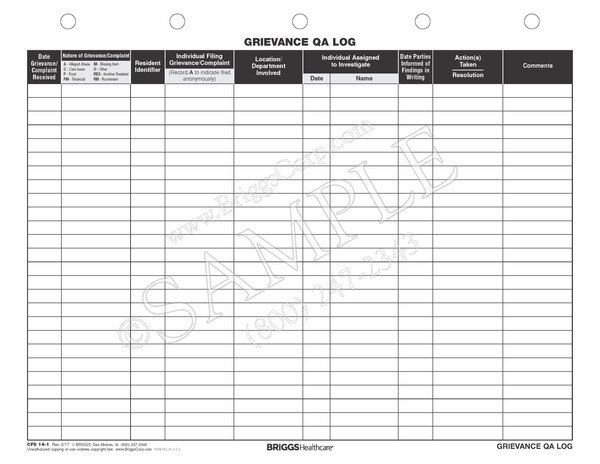 Grievance QA Log