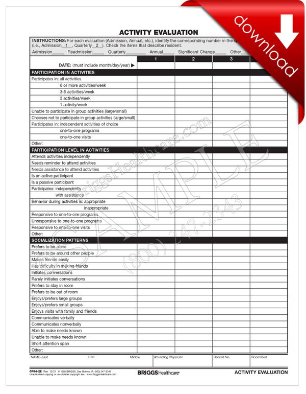Activity Evaluation – DIGITAL FORM