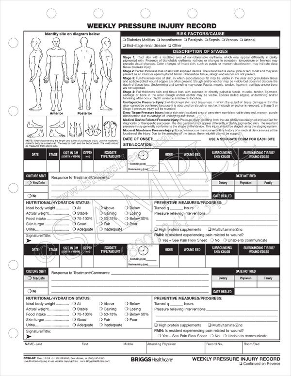 Weekly Pressure Injury Record