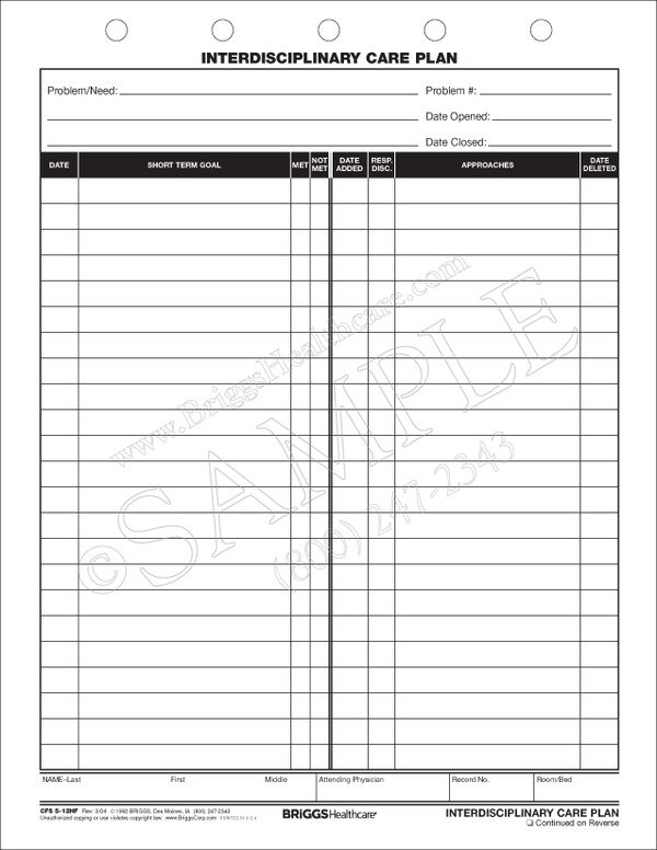 Interdisciplinary Care Plan