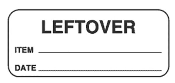 Dietary Label - Leftover - with Cold-Temp Adhesive